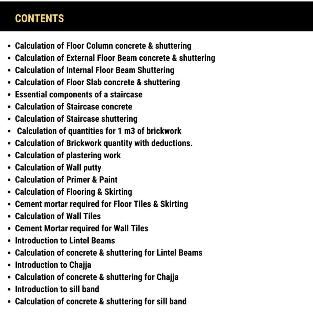 Quantity surveying - Part 2 - Civil Tutor store